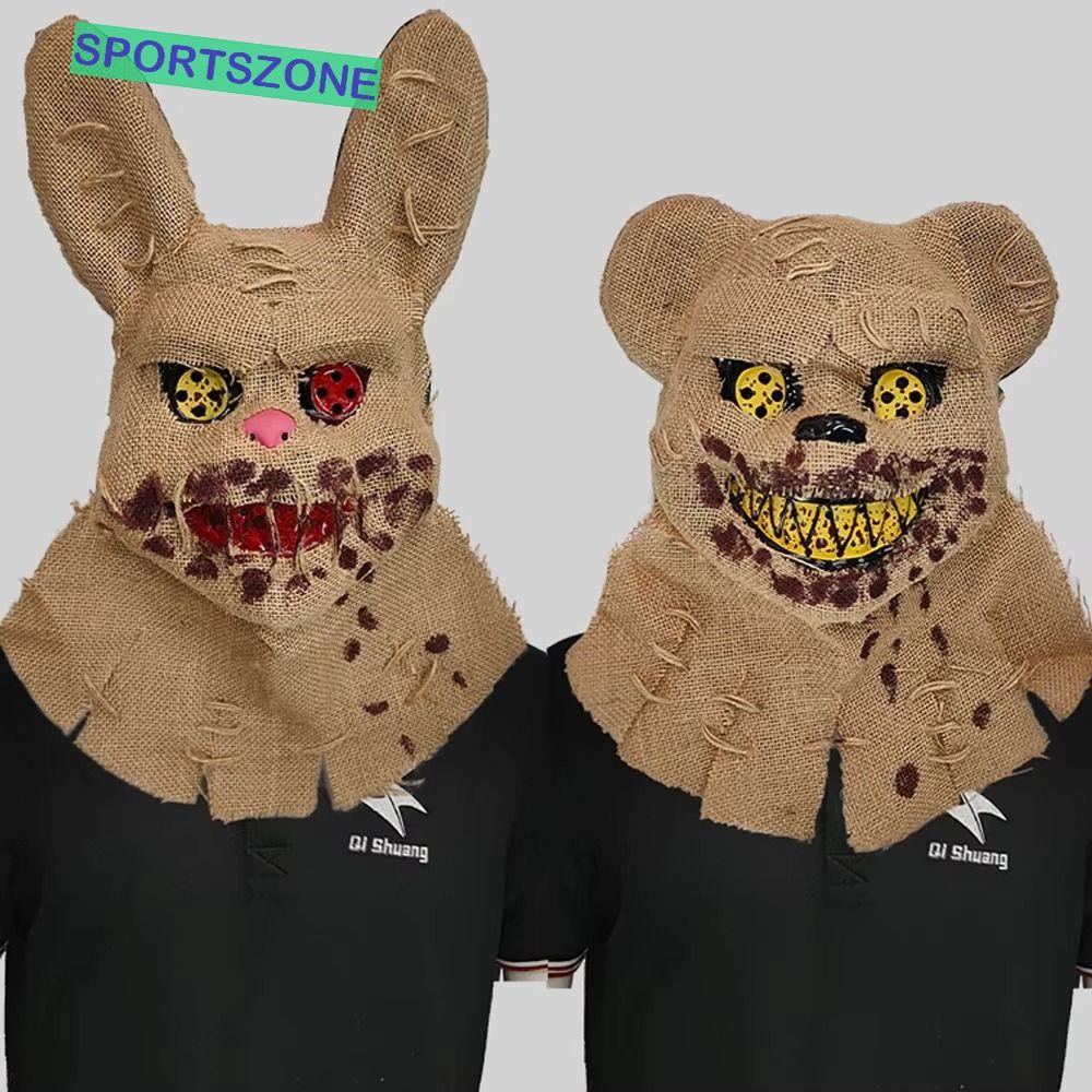 SPORTSZONE Bloody Rabbit Bear Mask, Sackcloth Demon คอสเพลย์หน้ากากฮา ...