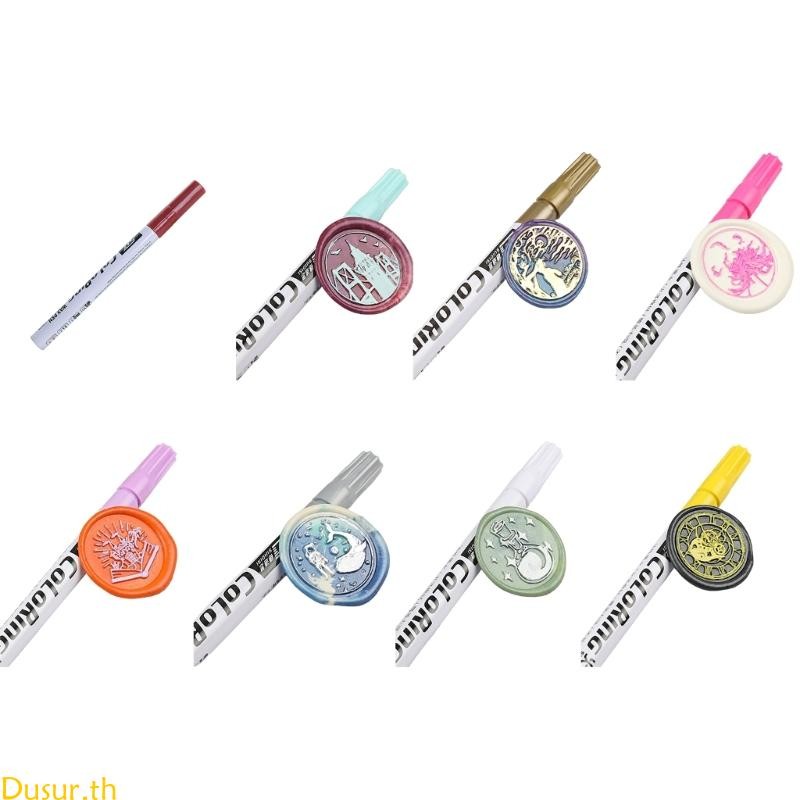 Dusur Wax Seal Pen Wax-Stamp Color Pen ปากกามาร์กเกอร์เมทัลลิกสําหรับ ...