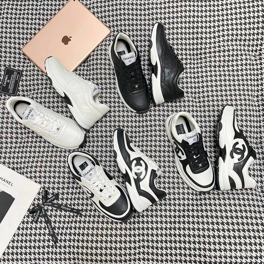 รองเท้าผู้หญิง Chanel Pandas Style แบบ High-Soled หนังแท้ Blocking ...
