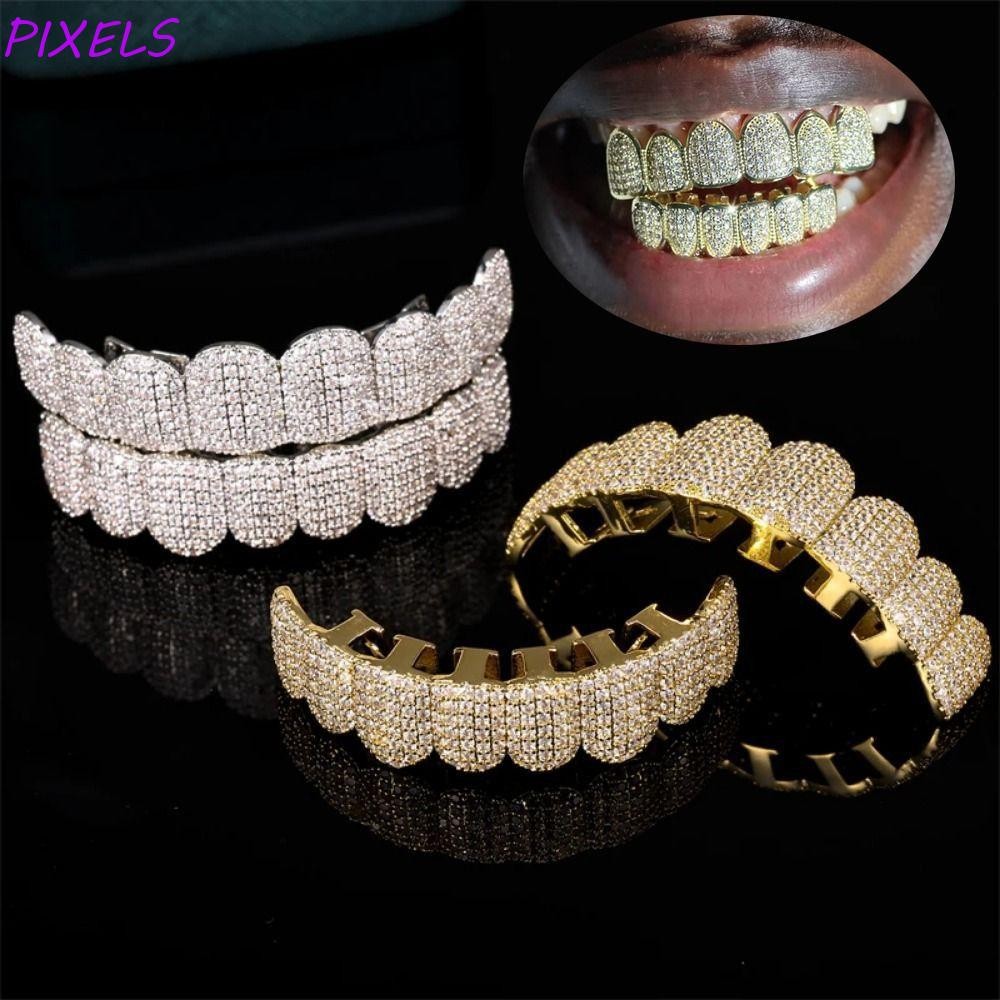PIXELSKY ชุดย่างฟัน, การออกแบบที่ถอดออกได้ Hip Hop Hiphop ฟัน Grillz ...