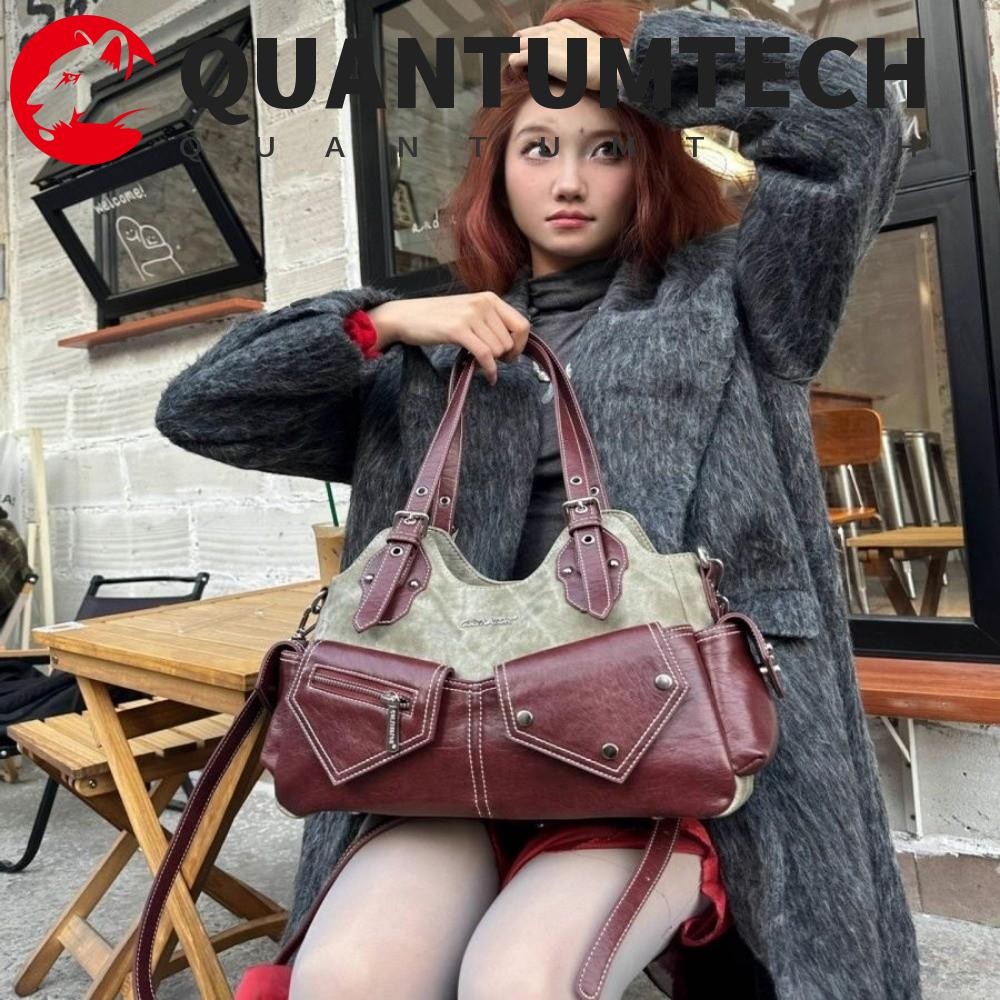 กระเป๋าสะพายสตรี QuantumTech แบบครอสบอดี้ พียู และดีนิมแพทช์เวิร์ค ออกแบบมาอย่างแฟชัน มีปริมาณ ...