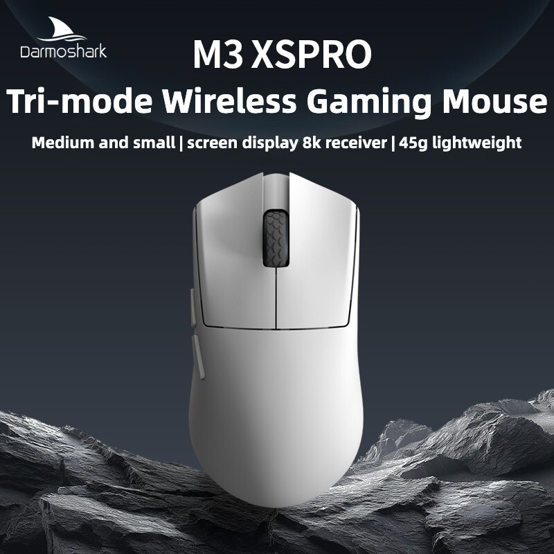 Darmoshark M3XSPRO เมาส์สําหรับเล่นเกมน้ําหนักเบาสามโหมดบลูทูธ 2.4g แบบ ...