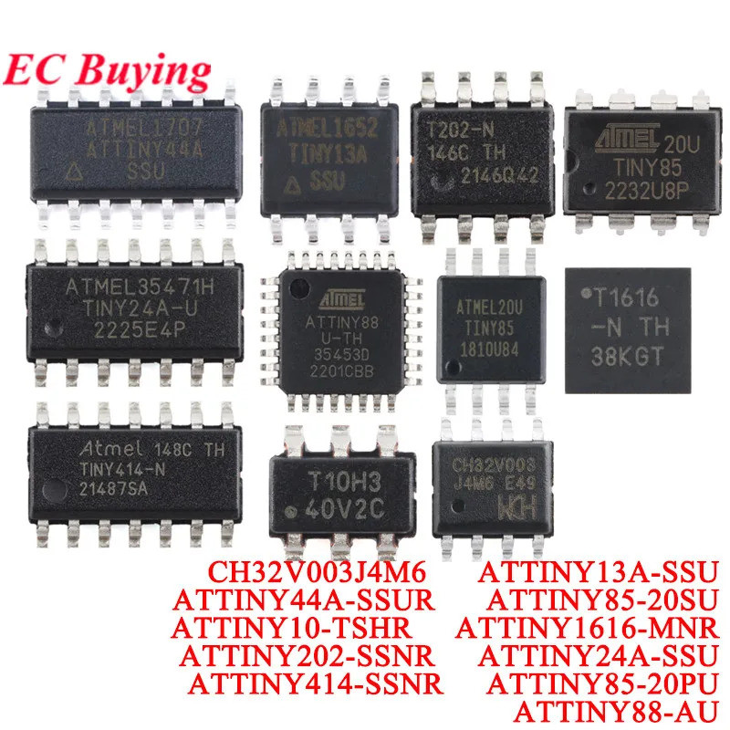 1 ชิ้น ATTINY85 ATTINY85-20SU TINY85 ATTINY202-SSNR ATTINY1616-MNR ATTINY44A ATTINY13A ATTINY10 ...