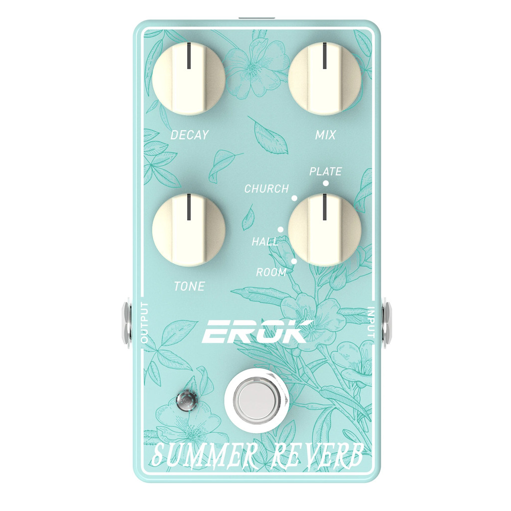 EROK SUMMER REVERB แป้นเหยียบกีตาร์ - 4 ประเภท (ROOM/HALL/CHhurCH/PLATE ...