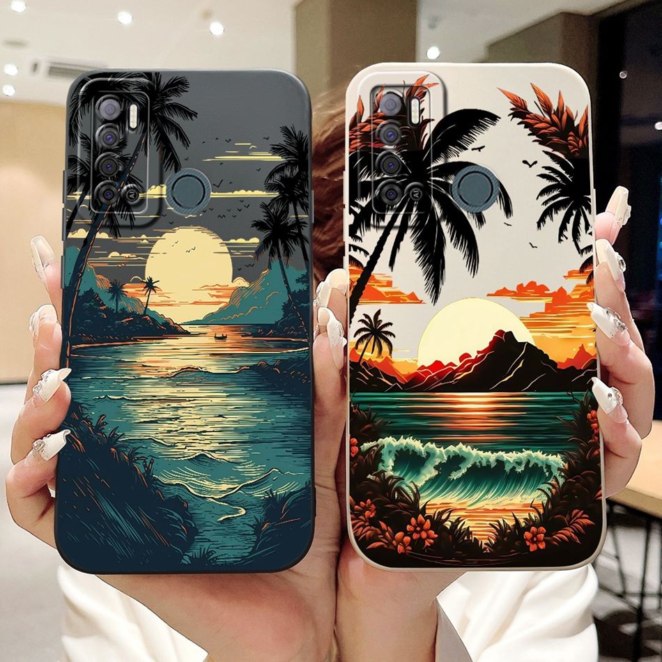 สําหรับ Tecno Spark Power 2 LC8 ใหม่แฟชั่น Dusk Beach ภาพวาดปลอก Tecno ...