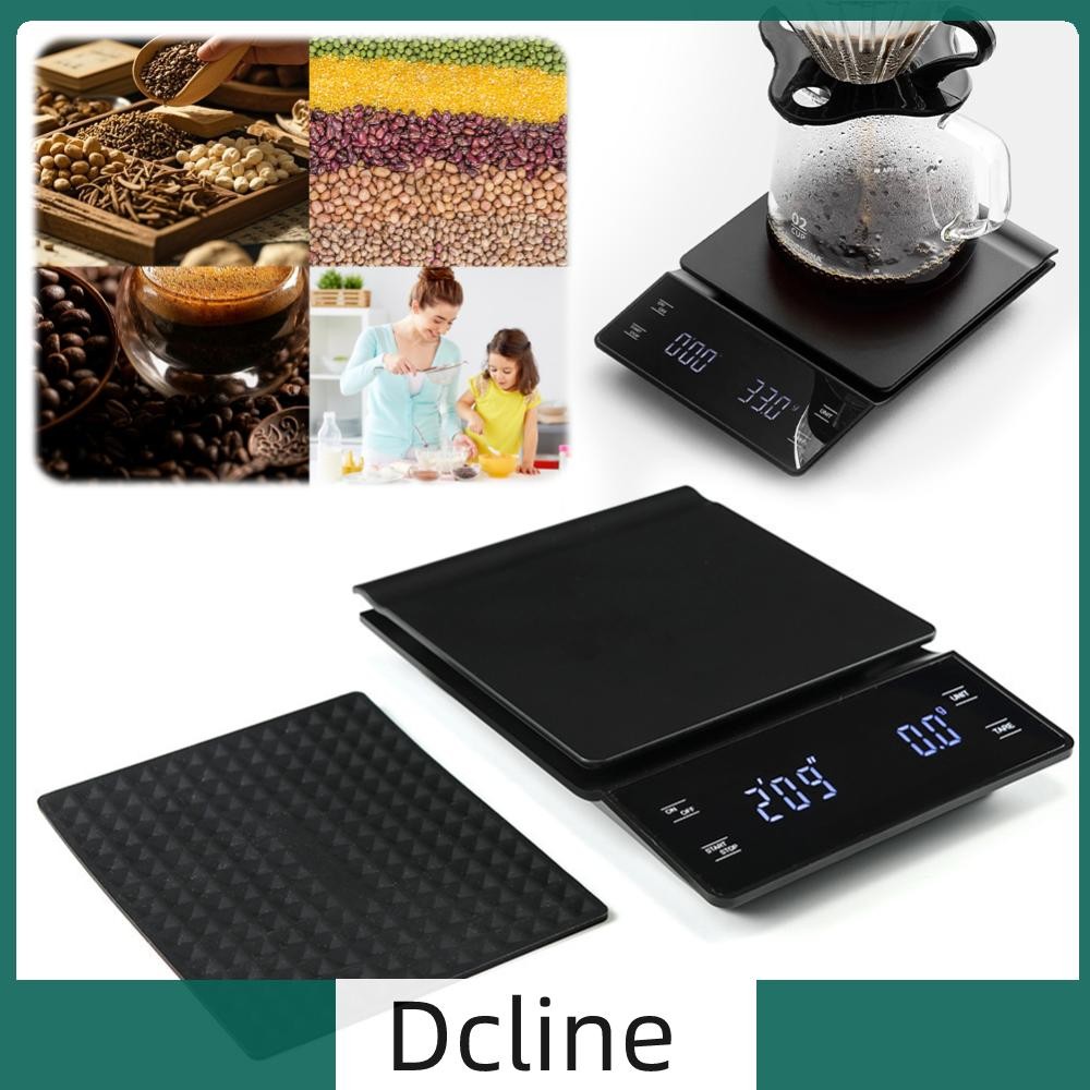 เครื่องชั่งกาแฟดิจิตอลพร้อมตัวจับเวลา 3 กก./0.1g Pour Over Drip ...
