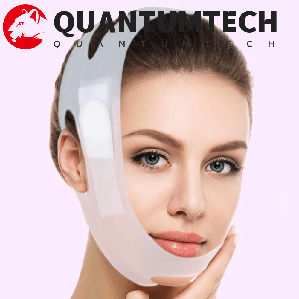 QUANTUMTECH สายรัดใบหน้าเข็มขัดหน้ากาก,ซิลิโคน Lift Up Lift หน้ากากรูปไข่,ลดคางคู่ Anti-Wrinkle ...