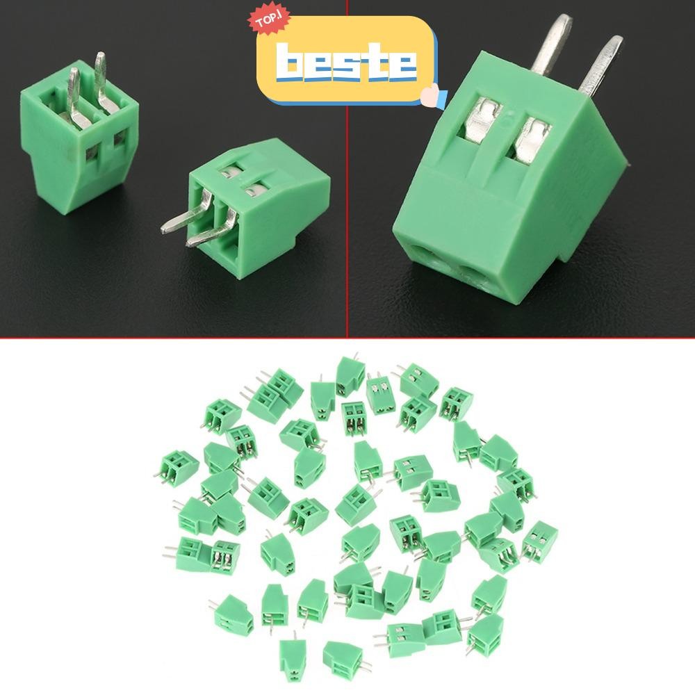 BESTE 20PCS 2 Pin Terminal Block, สีเขียว 2.54 มม.Pitch PCB Mount ...