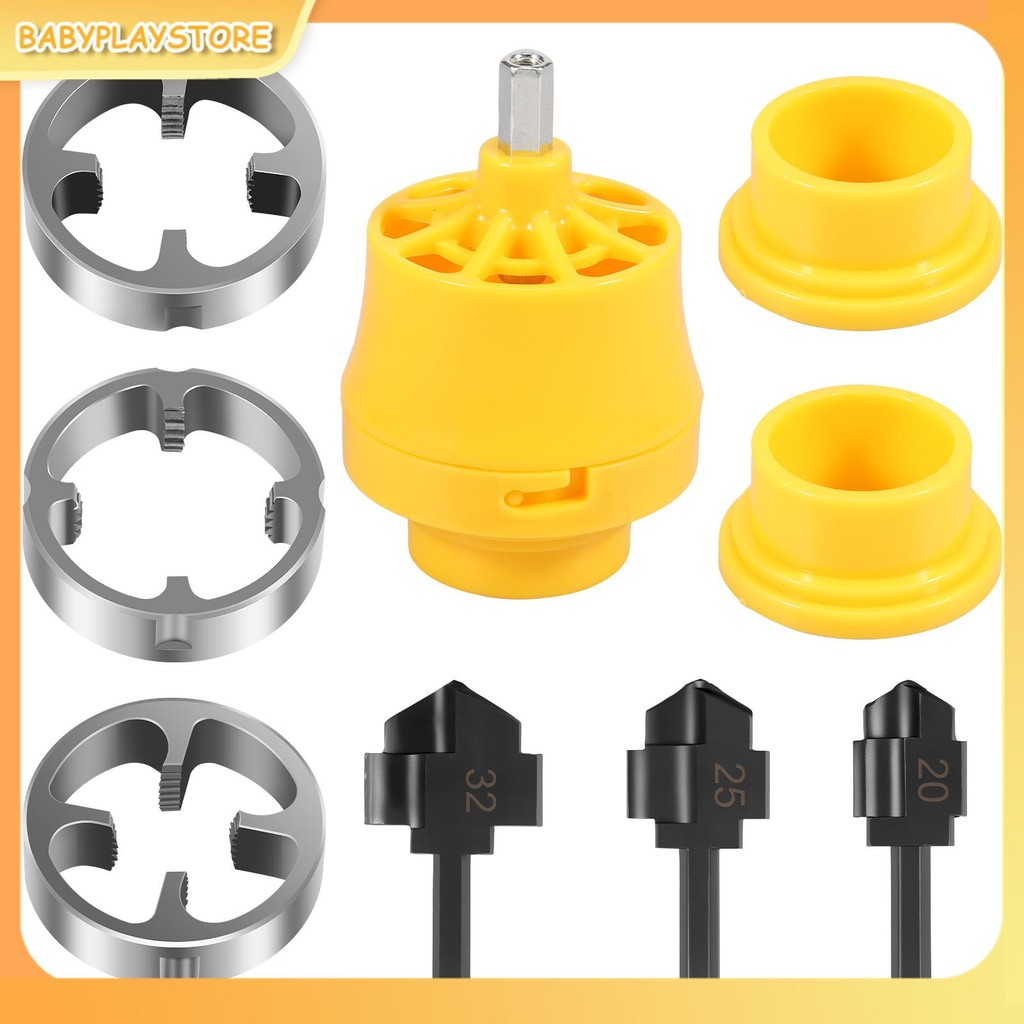 PVC Thread Maker ชุดเครื่องมือยก Stepped เจาะบิตท่อ Threader เครื่องมือ ...