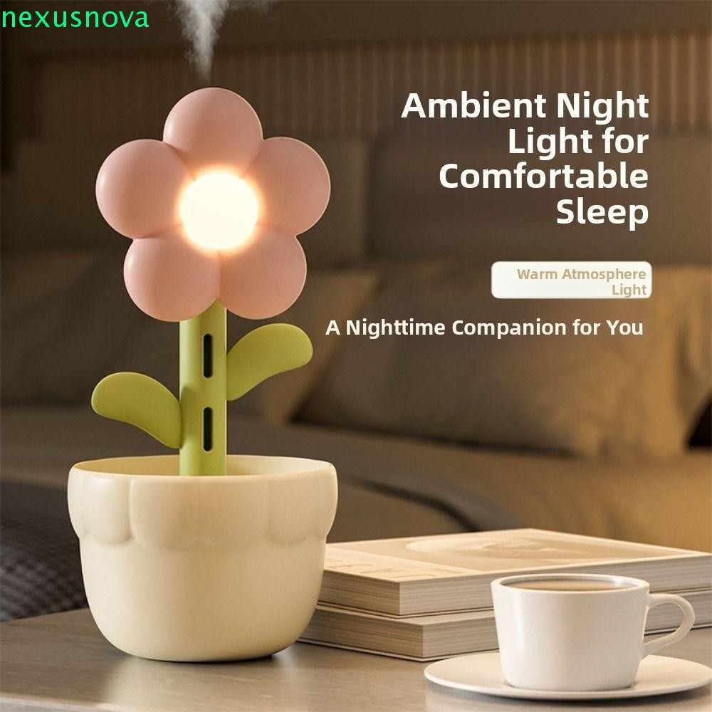 NEXUSNOVA Flower Air Humidifier, 300ml Creative Desktop Cool Fogger ...