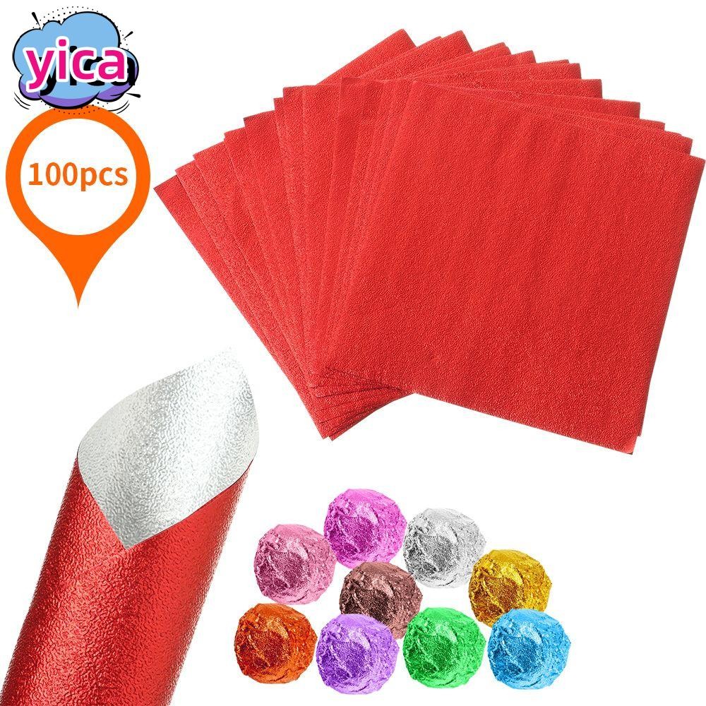 YICA 100 ชิ้นแพคเกจกระดาษเย็บขนมเบเกอรี่ตกแต่งงานแต่งงานอุปกรณ์ Gilded ...