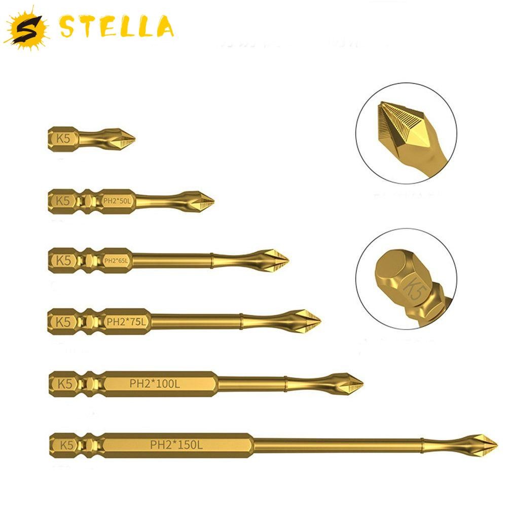STELLA 1/6pcs ชุดหัว, Impact Strong Magnetic Cross Bit, 25/50/65/70/90 ...
