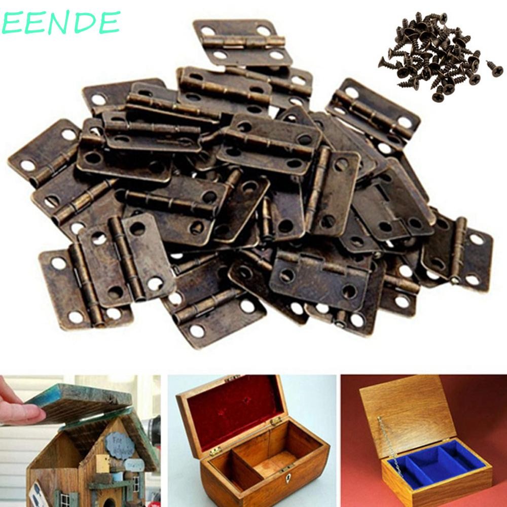 EENDE บานพับประตู DIY Mini พร้อมสกรูสําหรับเฟอร์นิเจอร์กล่องไม้หัตถกรรม ...