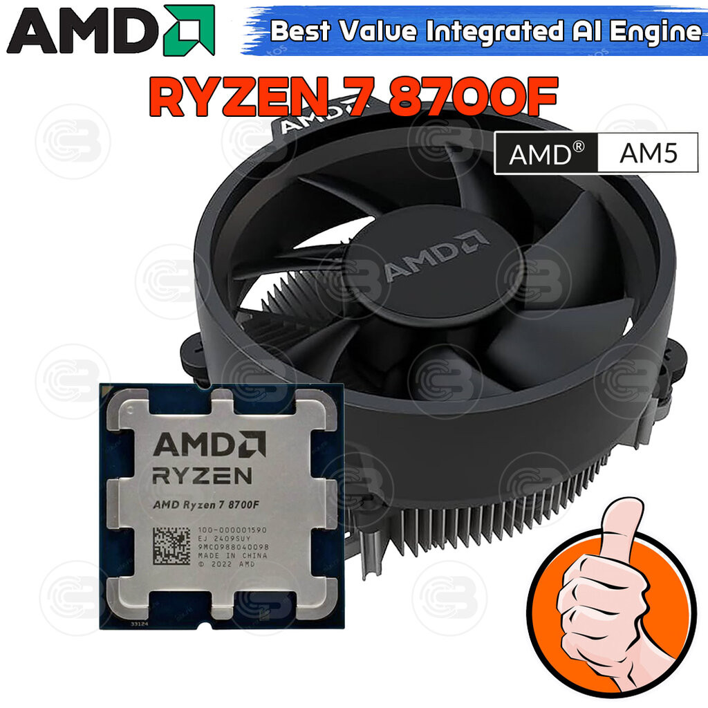 [CoolBlasterThai] CPU AMD RYZEN 7 8700F 8 CORE/16 THREAD MPK-NO BOX (SOCKET AM5) 3-Y Warranty ...
