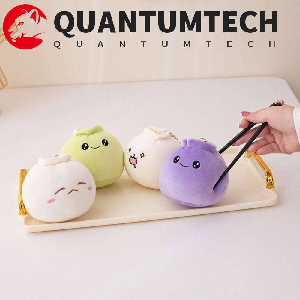 QUANTUMTECH ข้าว Bao Plush, ตุ๊กตานุ่มอาหารนึ่งยัดไส้ Bun, พวงกุญแจตลก Bao Zi Mini ตุ๊กตาเกี๊ยว ...