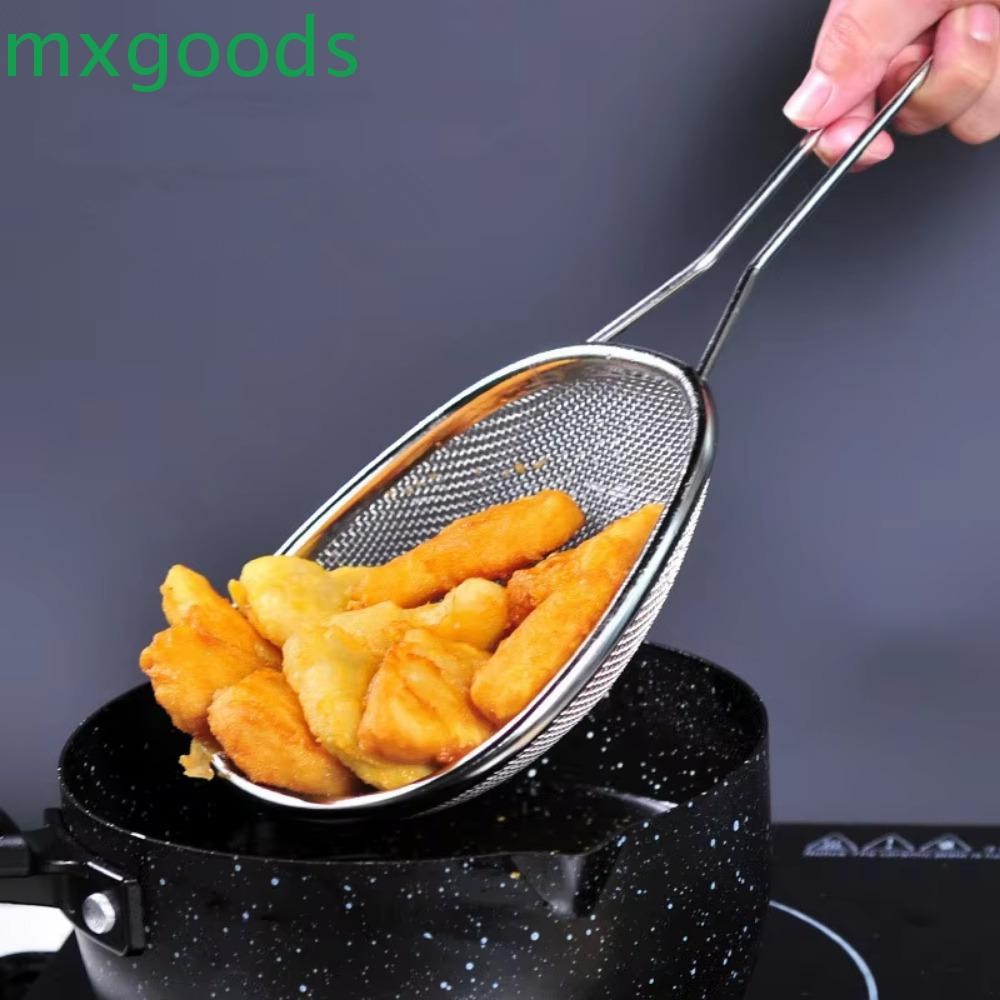 MXGOODS สแตนเลสกระชอนตัก, สแตนเลสสะดวกช้อนระบายน้ํา, ทําความสะอาดง่ายรูปไข่ทนทานทอดกรองช้อน การ ...