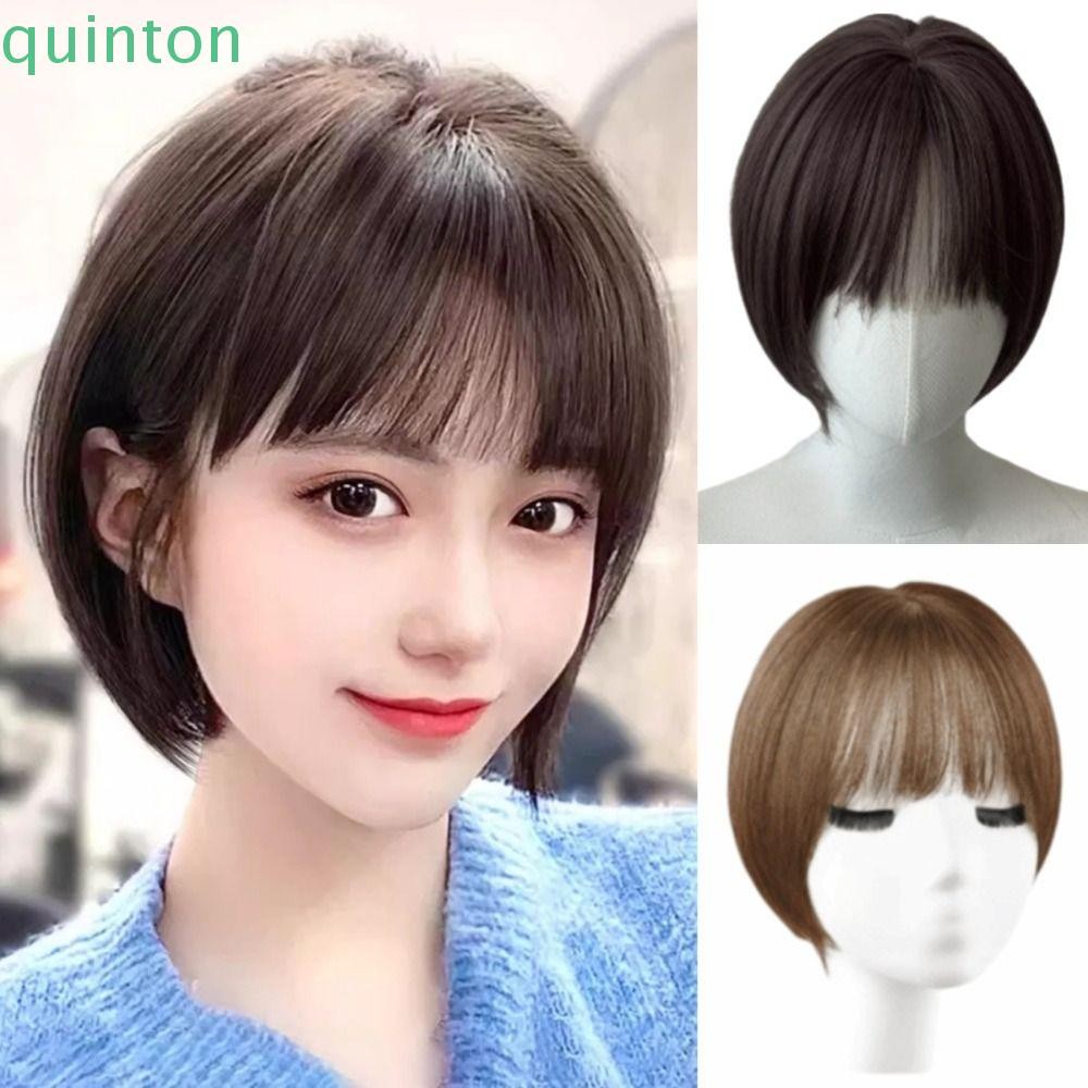 QUITON วิกผมทรง Bob กับ Fringe เกาหลี สำหรับคอสเพลย์ ทนความร้อนได้ และ ...