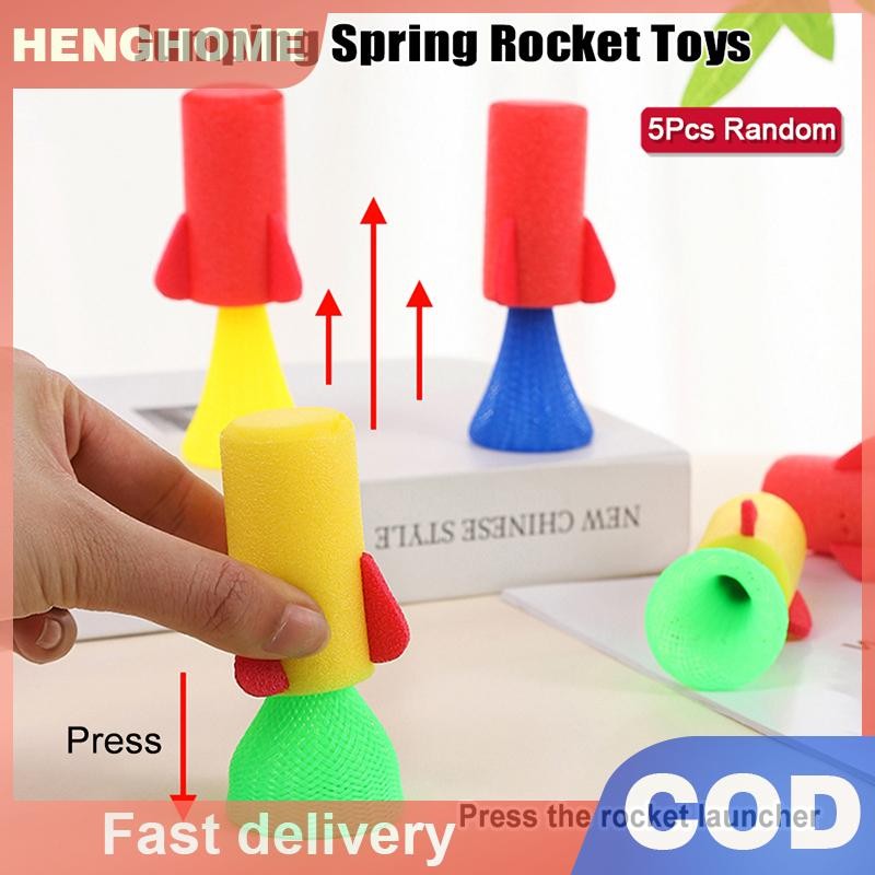 [HENGHOME] 5 ชิ้น Mini Jumping Spring Rocket ของเล่นฤดูใบไม้ผลิ Rocket ...