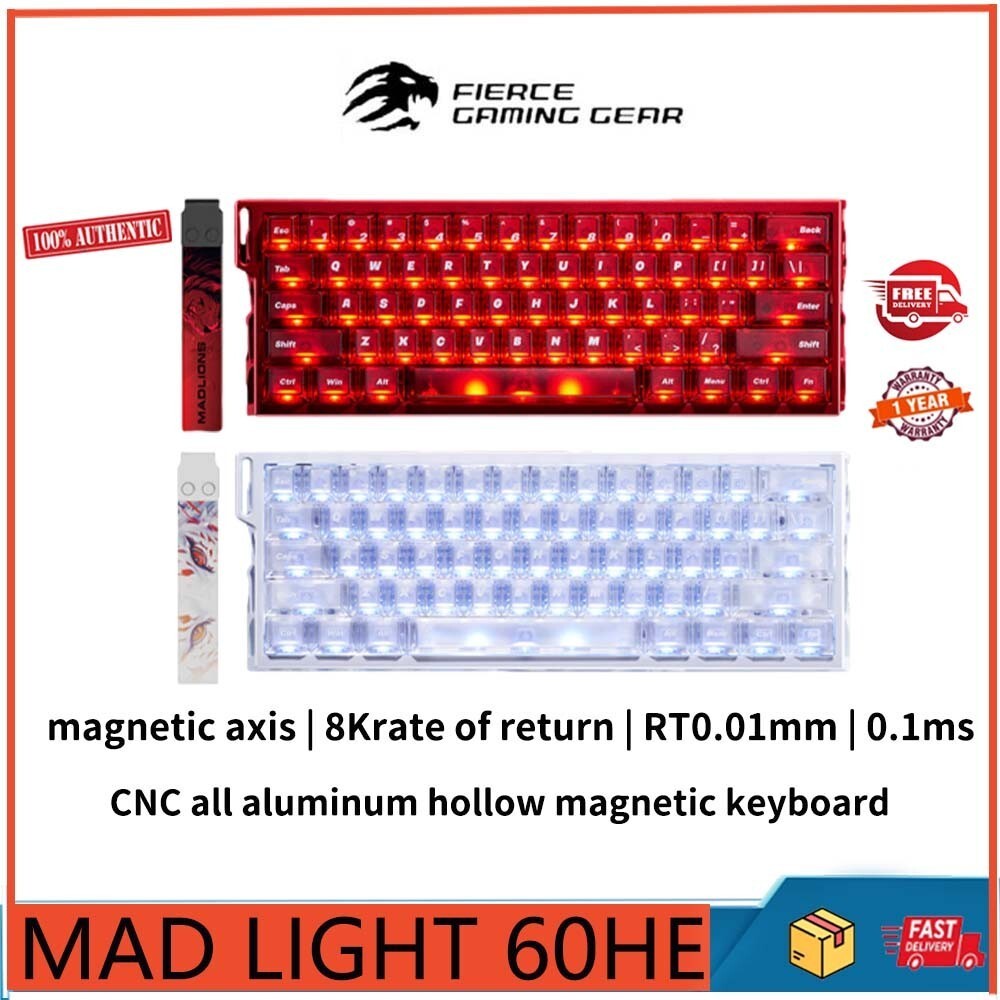 FGG MAD light 60HE อลูมิเนียมทั้งหมด CNC เปลือกกลวง RT0.01 เกมคีย์บอร์ด ...