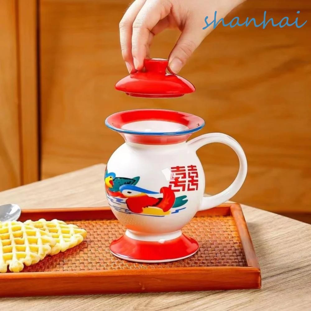 SHANHAI Chamber Pot Mug, เลียนแบบเคลือบเซรามิค Spittoon Cup, Nostalgic ...