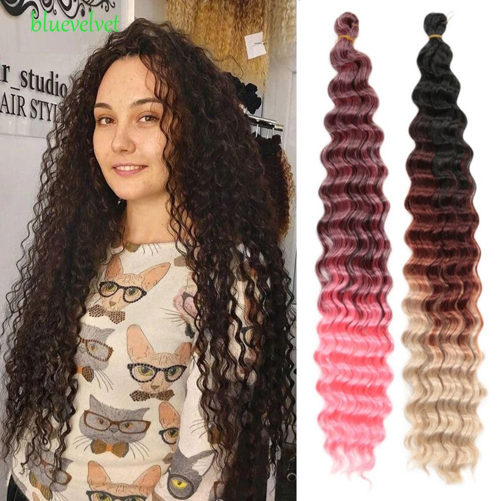 ผมถักเปียสังเคราะห์แบบ Ombre Water Wave Deep Twist, สไตล์ Afro Curls ...