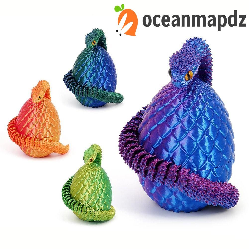 OCEANMAPDZ งูโมเดล 3D พิมพ์สมจริง ยืดหยุ่น พร้อมฐานลายดอกไม้เรืองแสง สำหรับตกแต่งภูมิทัศน์ ...