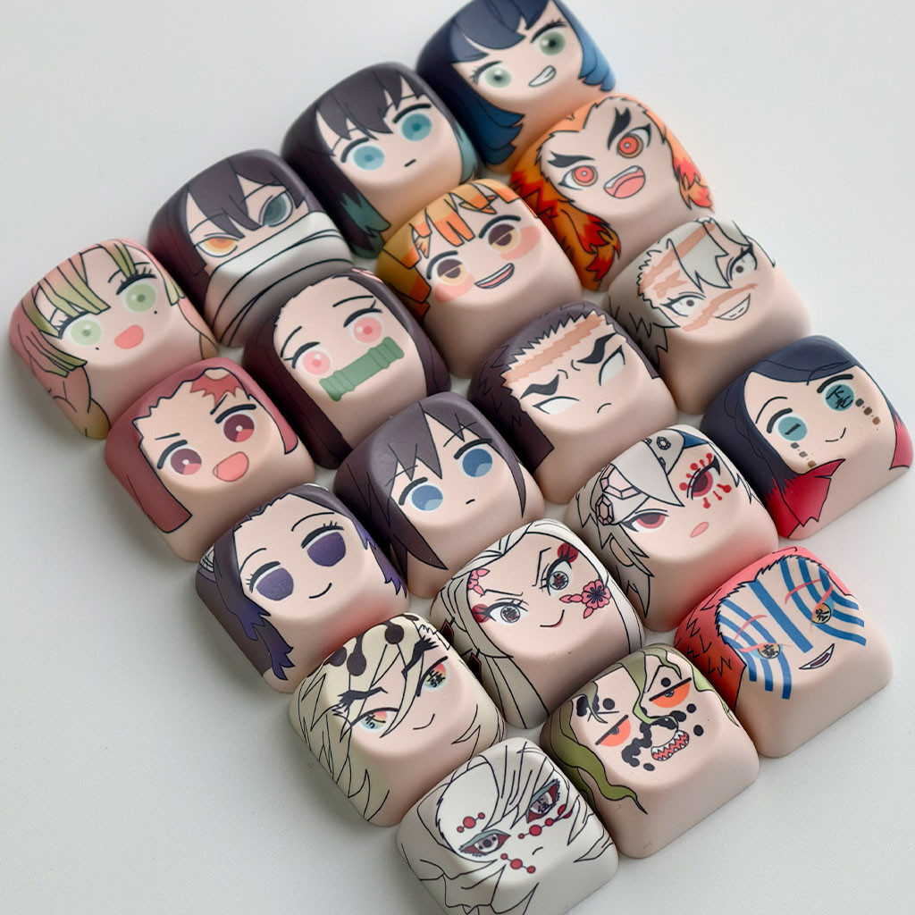 Demon Slayer Keycaps MOA โปรไฟล์ PBT ห้าด้าน Dye Sublimation 19pcs ...