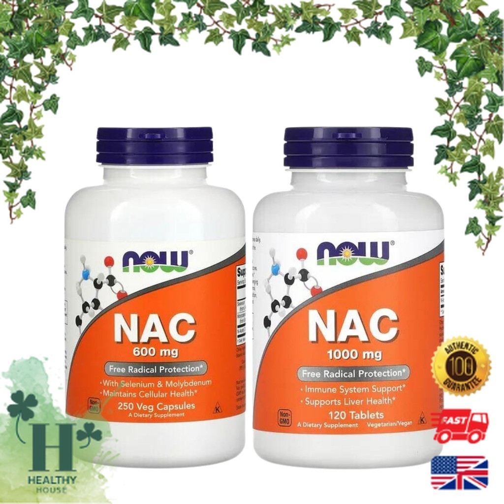 พร้อมส่ง NOW Foods NAC 600 mg 250 100 Veg Capsules 1000 mg 120 Tablets ...