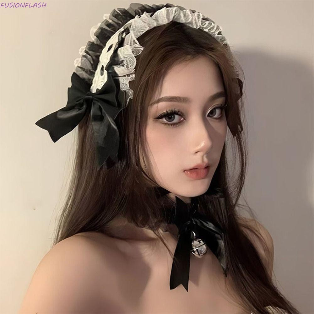 ที่คาดผมลูกไม้ Bow สไตล์ Gothic Kawaii JK เหมาะสำหรับCosplayและ ...