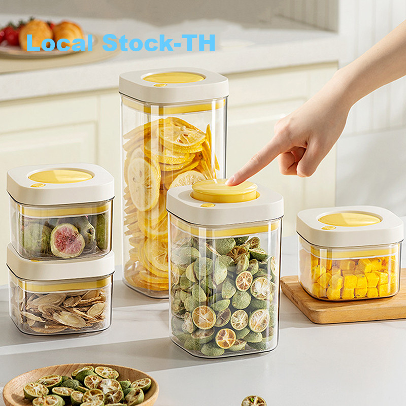 【SayTH 1-3 วัน】โหลพลาสติกสุญญากาศ กล่องเก็บอาหารแห้งพร้อมฝาปิดผนึก ระบบ ...