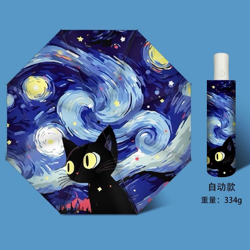 ภาพวาดสีน้ำมัน Van Gogh Starry Night พร้อมครีมกันแดด UV สำหรับแมว ...