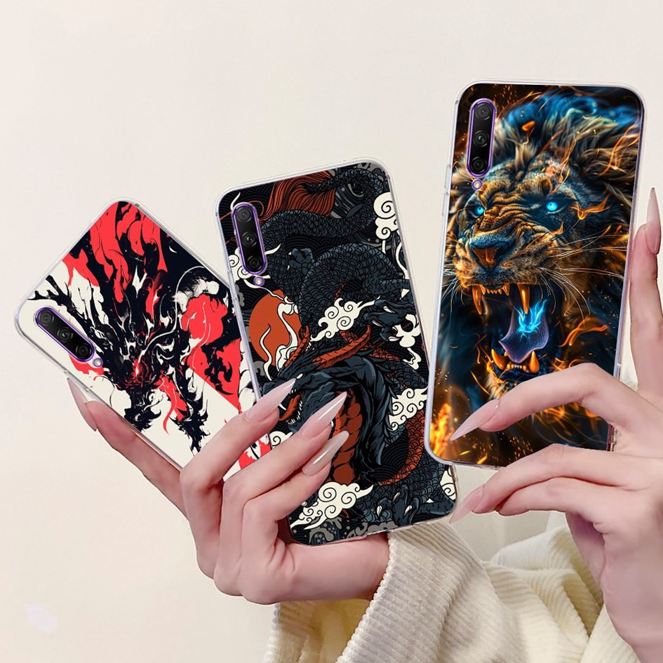 สําหรับ Honor 9X Pro ปลอก HLK-L41 HLK-L42 HLK-AL10 กรณีหรูหรา Dragn ...