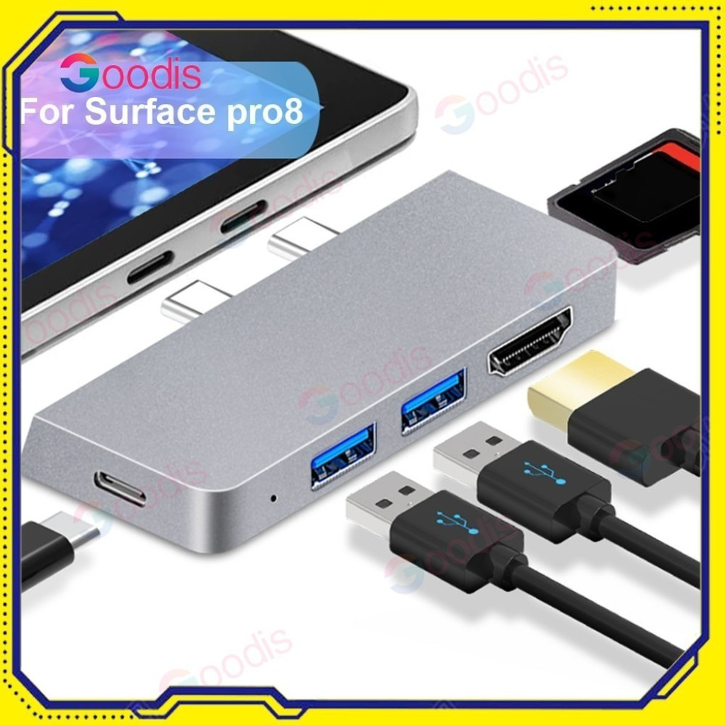 HUB USB C Adapter สำหรับ Microsoft Surface Pro 8 9 X 10 11 12 6-in-1 ...