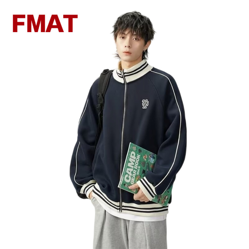 FMAT เสื้อแจ็คเก็ตสำหรับผู้ชาย สีตัดกันดีไซน์เหมือนชุดเบสบอล | Shopee ...