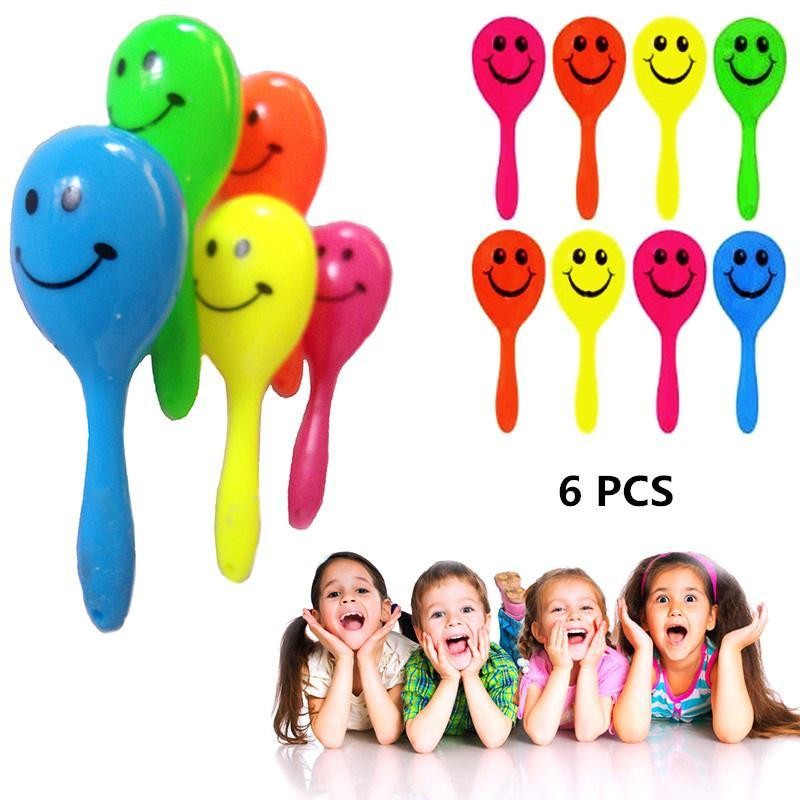 PACK OF 6 Mini Smiley Maracas 8 CM ของเล่นเด็กวันเกิด Party Bag Filler ...