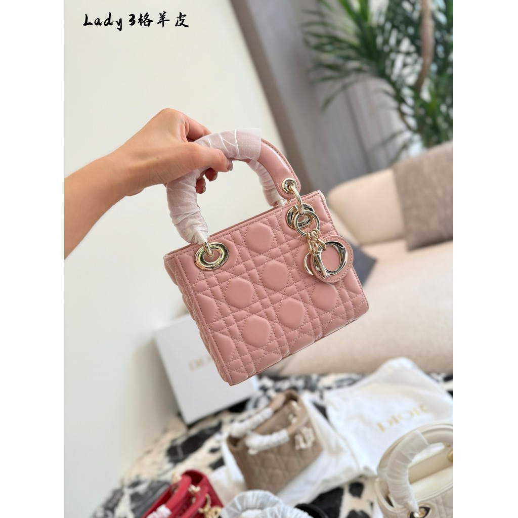 Dior Classic 3 Grid Sheepskin dior Bag Handbag Black Gold Small Leather ...
