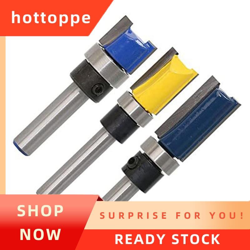 hottoppe3 ชิ้น 1/4 นิ้ว Shank Flush Trim Router Bits รูปแบบแม่แบบ ...