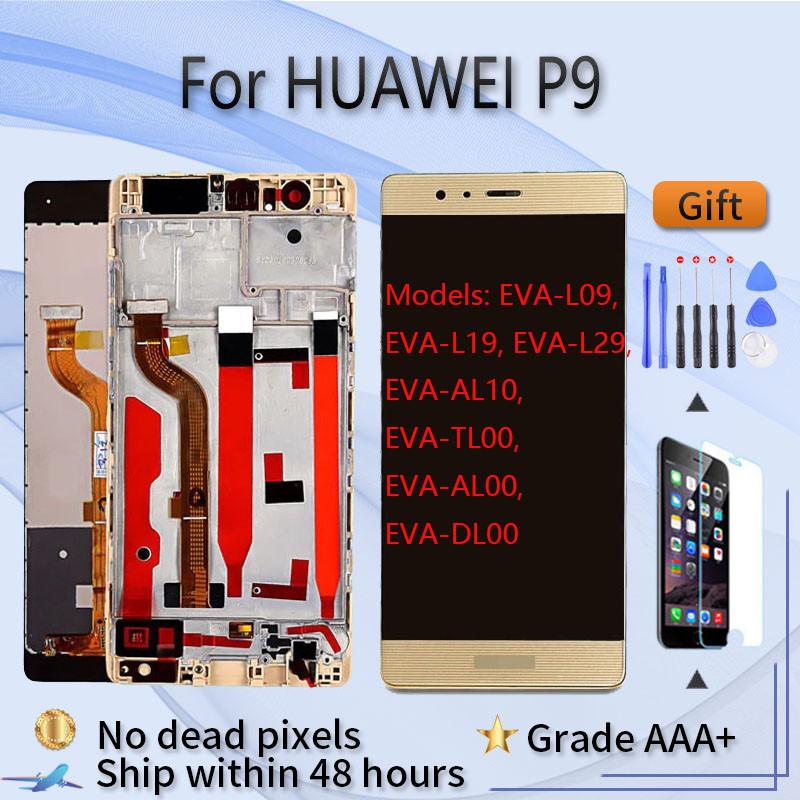 สําหรับHUAWEI P9 EVA L09 L19 L29 ชุดหน้าจอLCDพร้อมกระจกสัมผัสเคส ...