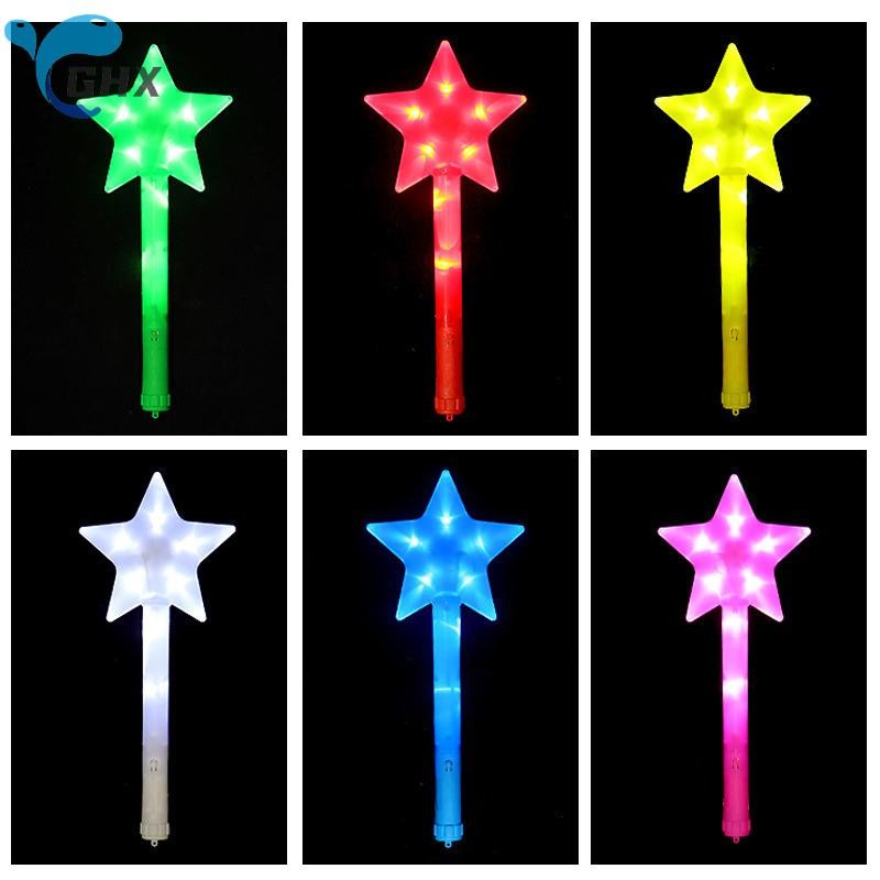 BlowGentlyWind Pentagram Star Glitter Stick Luminous Flat Star Light ...