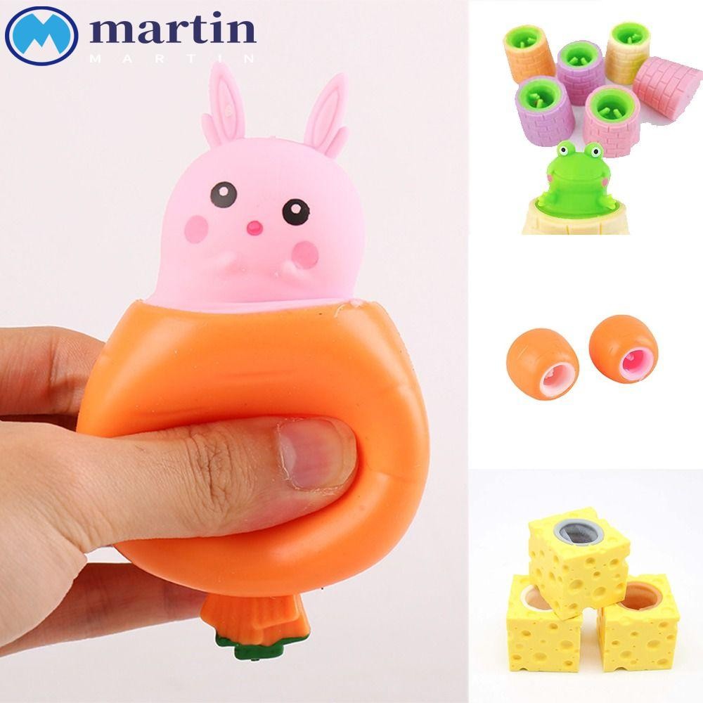 MARTIN Pop Up ของเล่นบีบ,ชีสเมาส์กบของเล่นบีบอัด,แปลกหลายประเภทสีสุ่มแค ...