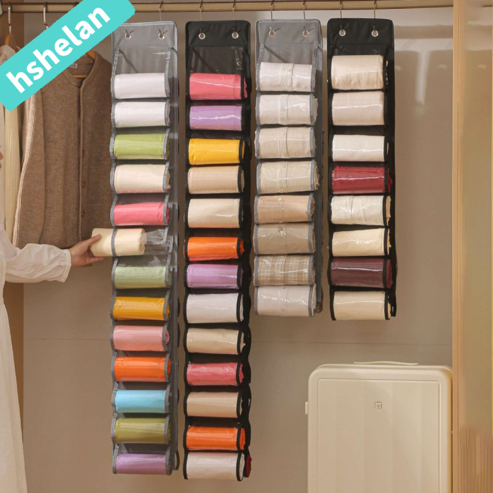 HHSHELANF6 ช่องแขวน,ม้วน Organiser ประหยัดพื้นที่ Legging กระเป๋าเก็บ ...