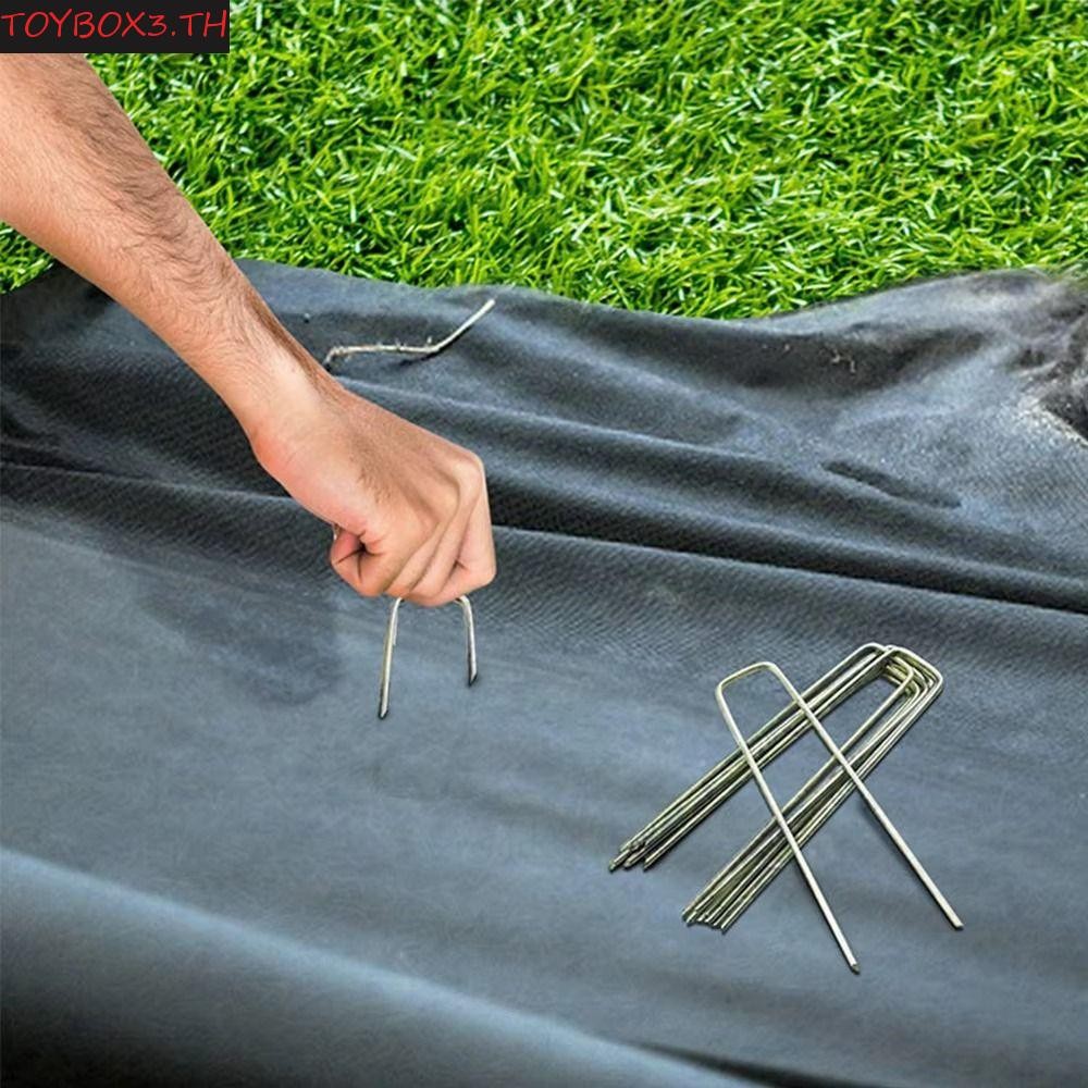 TOYBOX 100 ชิ้น U-shaped Ground Stake, Bend-free Multipurpose Ground ...