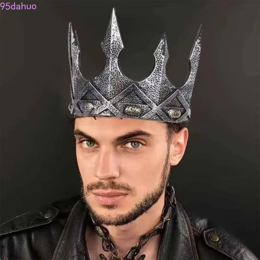 DAHUO King Crown, ผม Hoop แถบคาดศีรษะ PU Prince Crowns, Elegant อุปกรณ์เสริมผมคอสเพลย์ Pros ...