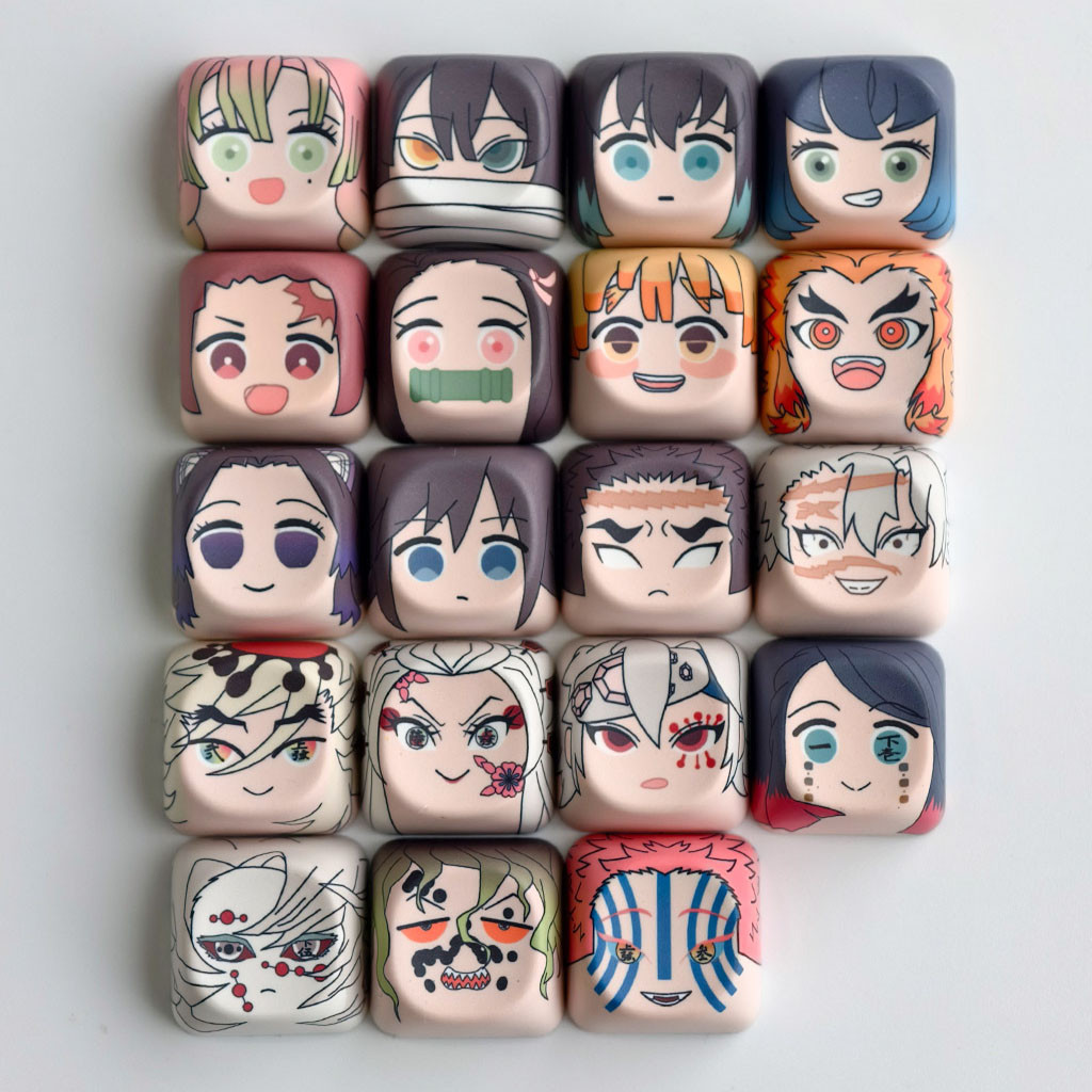 Demon Slayer Keycaps MOA โปรไฟล์ PBT ห้าด้าน Dye Sublimation 19pcs ...