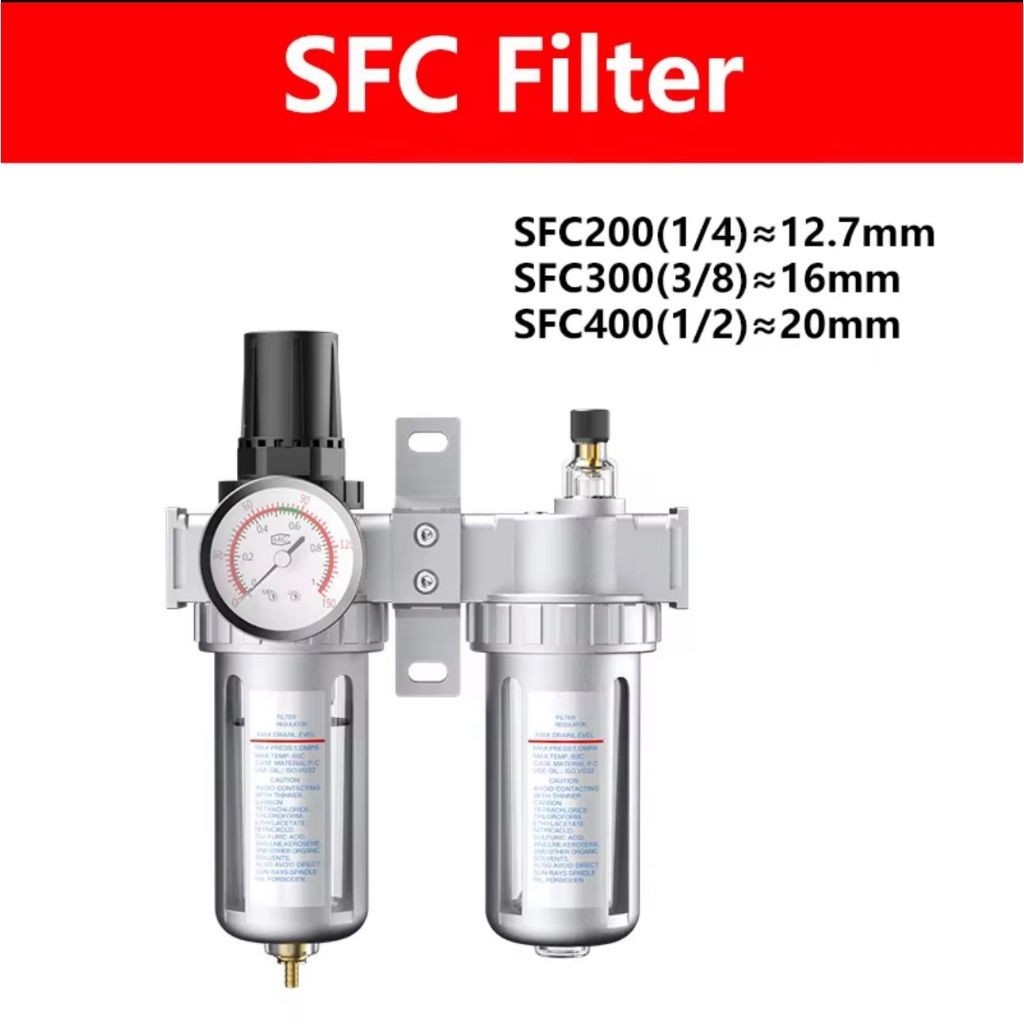 SFC-400 SFC-300 SFC-200 เครื่องอัดอากาศกรองอากาศตัวควบคุมน้ํามันแยกน้ําดักกรองตัวควบคุมวาล์วท่อ ...