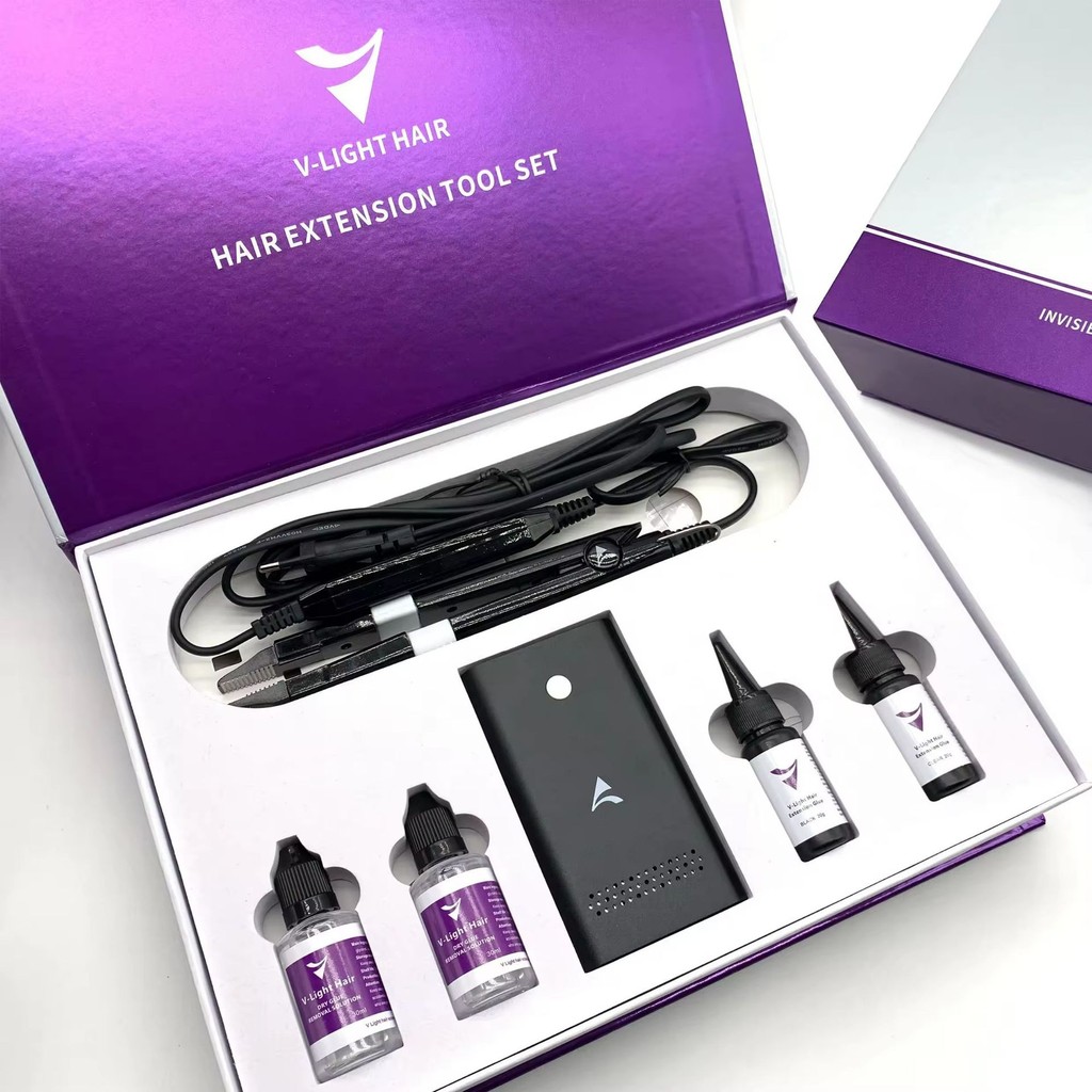 ผู้ผลิตขายส่ง V-Light Ultraviolet Hair Extension Kit Salon Professional ...