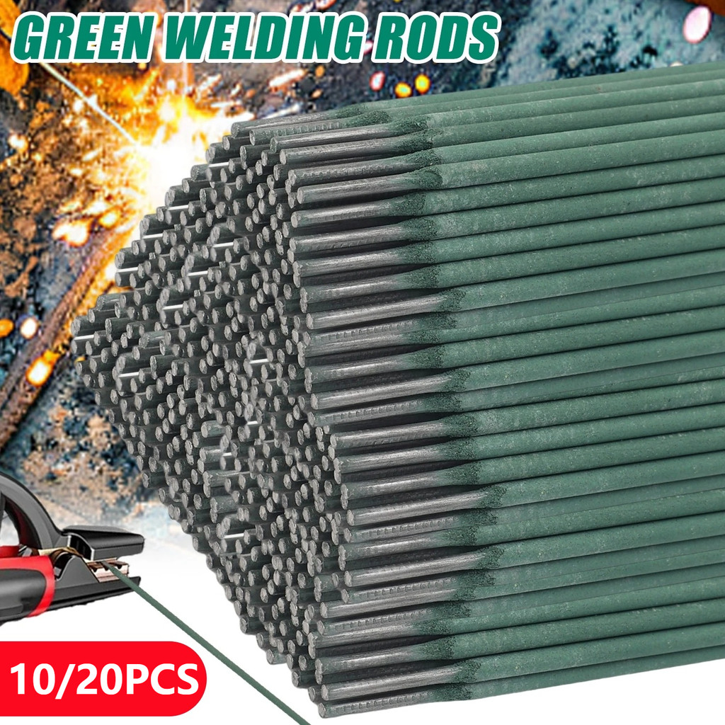 10/20PCS สีเขียว Easy Weld Solder Wires Rod Cored Smooth Arc เชื่อม Rod ...