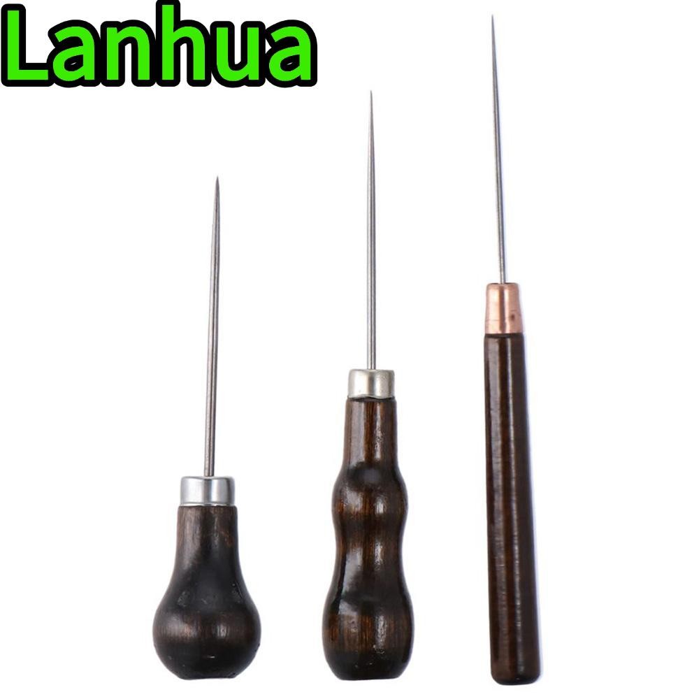 LANHUA เข็มสแตนเลส, กรวยไม้รูปทรงน้ําเต้า Sharp Awl, หนังหัตถกรรมเข็ม ...
