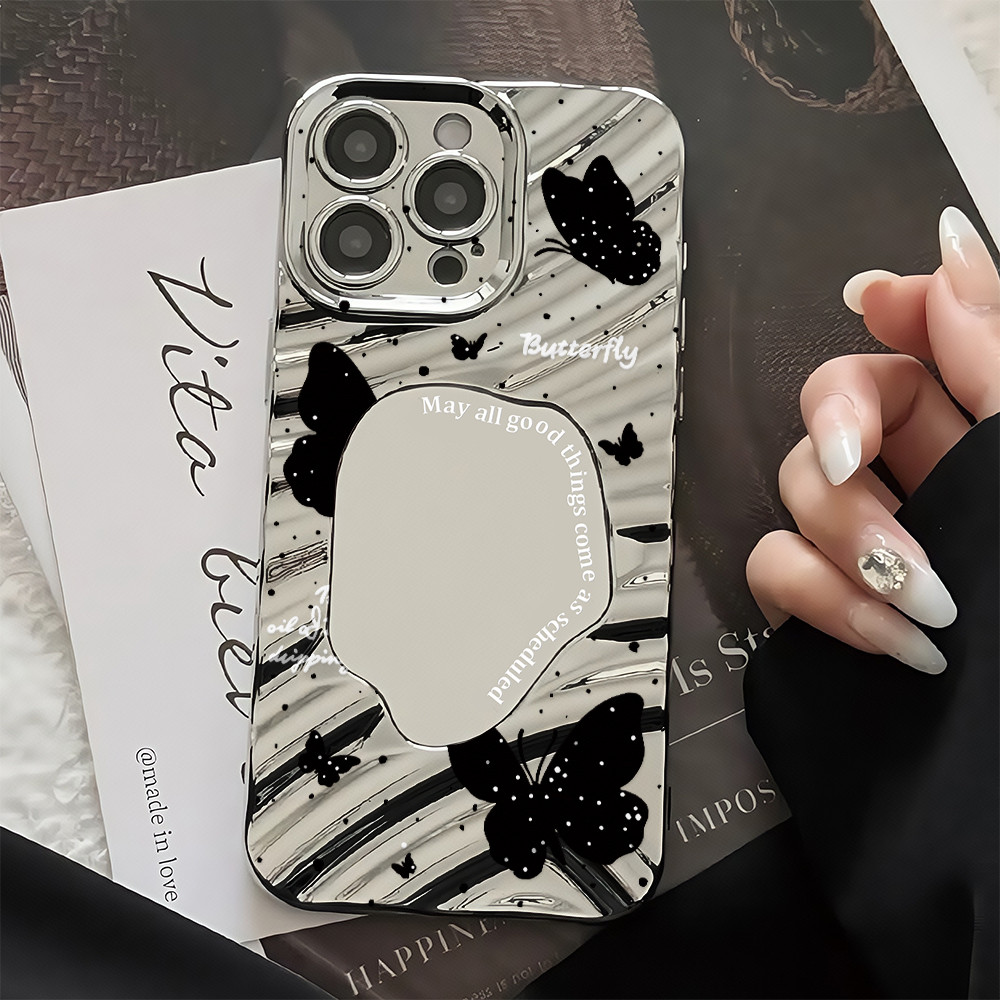 เคสโทรศัพท์มือถือ Wave Mirror ป้องกันการตก มันวาว กระจกเงา For IPhone ...