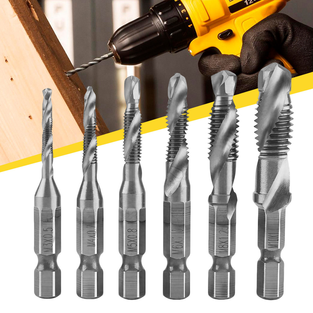 Hex Shank เกลียวชี้ Taps มัลติฟังก์ชั่นเจาะ Tapping เจาะบิตสําหรับ ...